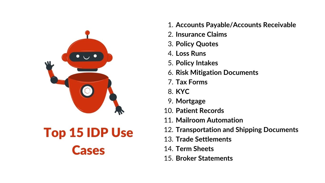Top 15 Intelligent Document Processing (IDP) Use Cases Top 15 Intelligent Document Processing (IDP) Use Cases